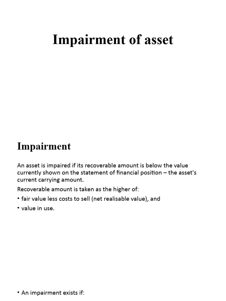 Impairment of Asset | PDF | Depreciation | Financial Services