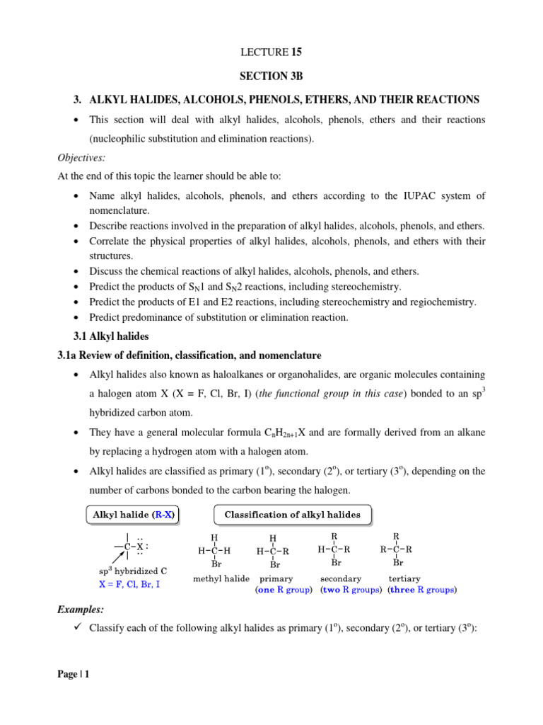 Lecture 15 | PDF | Ether | Chemical Reactions