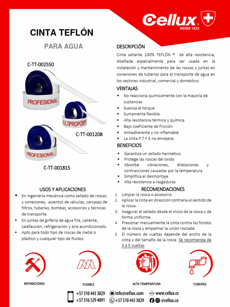 FT Cinta Teflon | PDF | Agua | Ingeniería de Edificación