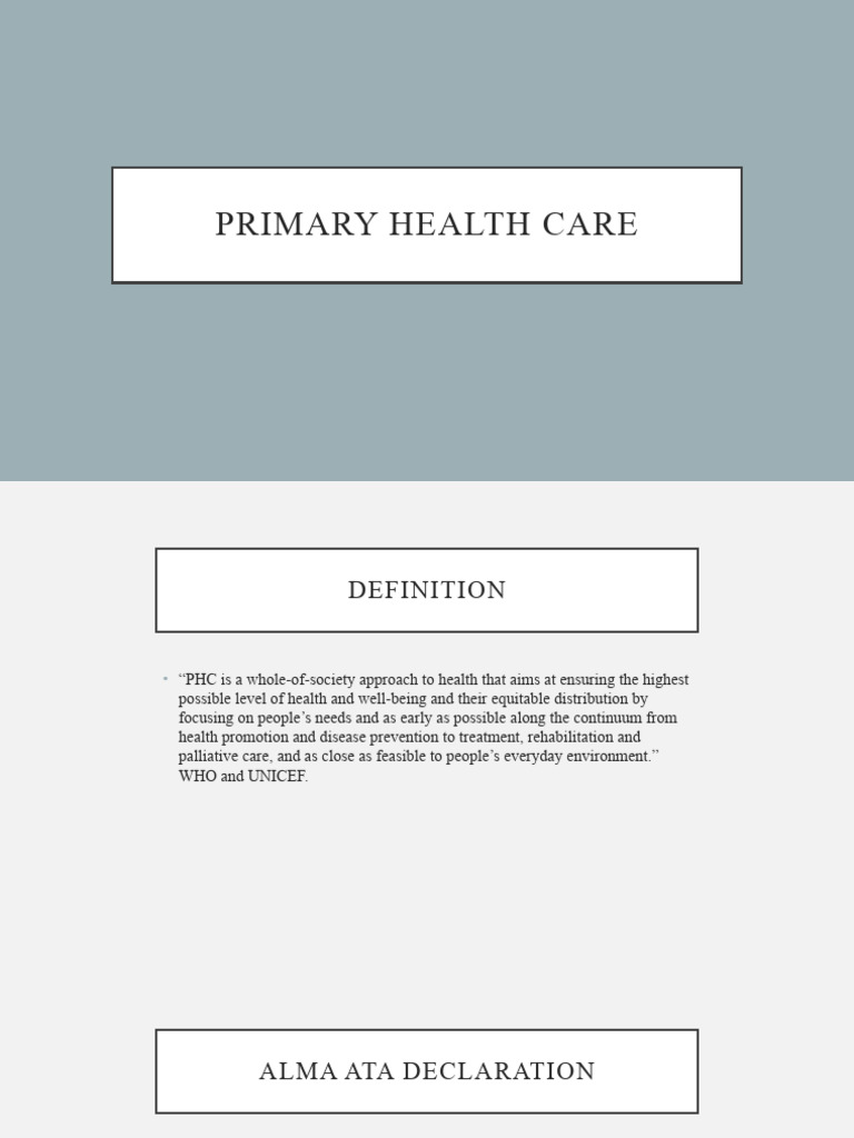 Primary Health Care | PDF | Public Services | Social Programs