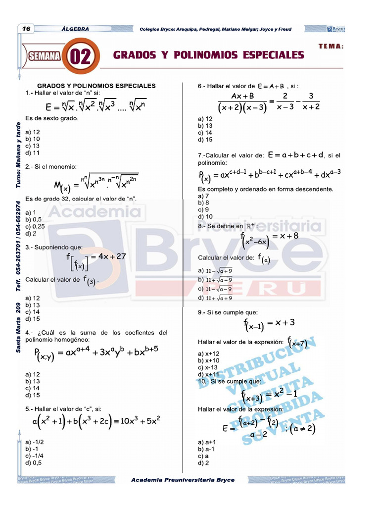 002.algebra Guia Anual 1 2025 | PDF