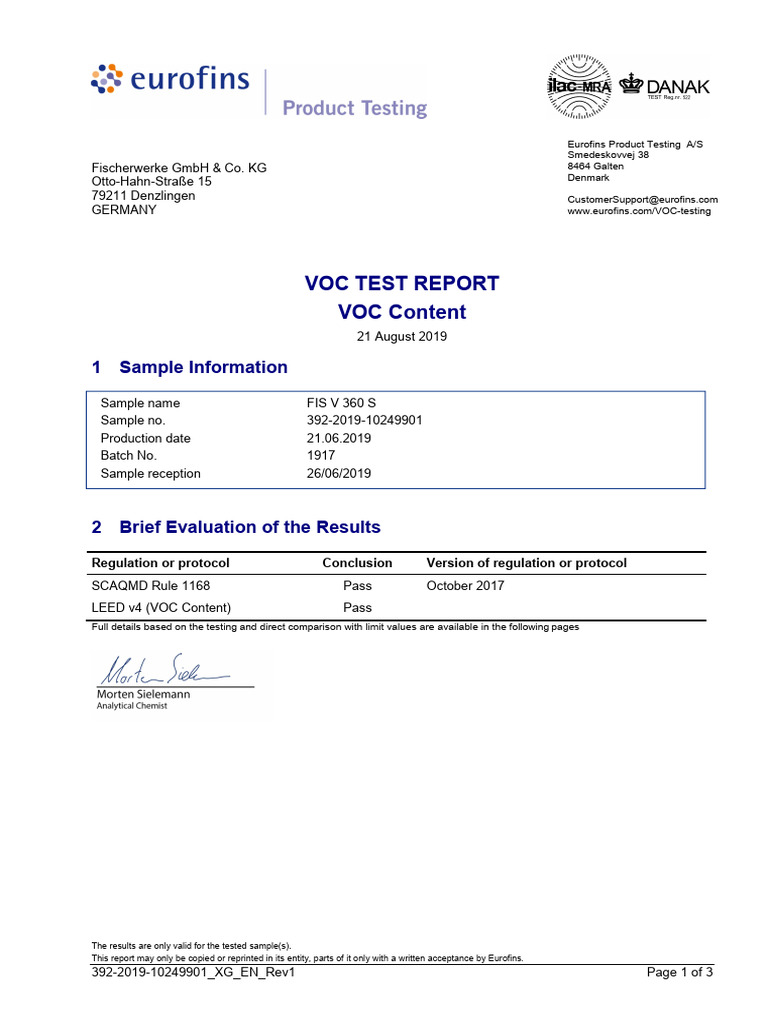 ZD Cert 01 Fisv-Voc-Test-Report-Content F Sen Aip V1 | PDF | Volatile ...