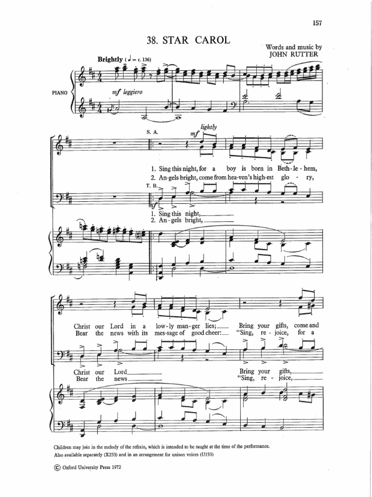 John Rutter - STAR CAROL | PDF