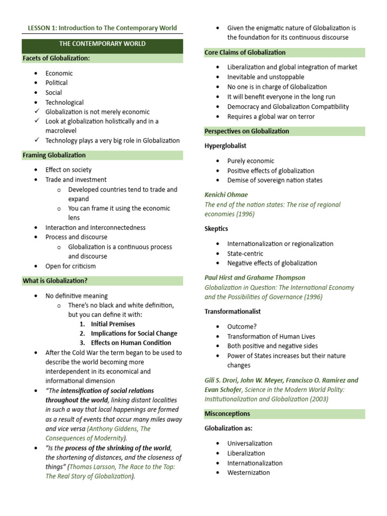 Understanding the Contemporary World | PDF | United Nations ...