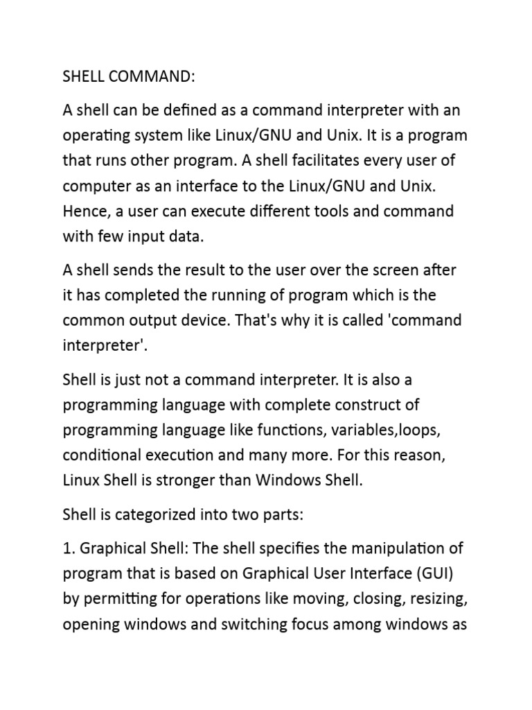 Linux Shell Basics for Beginners | PDF