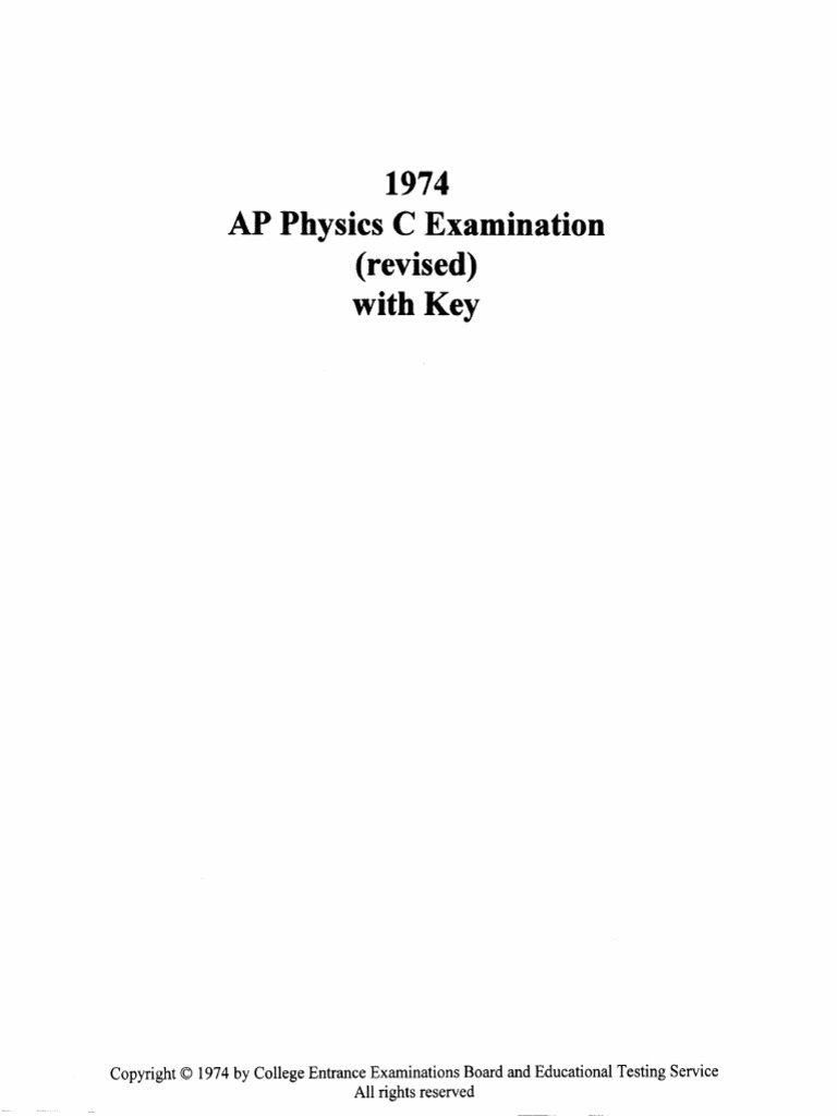 AP Physics C 1974 With Answers | PDF