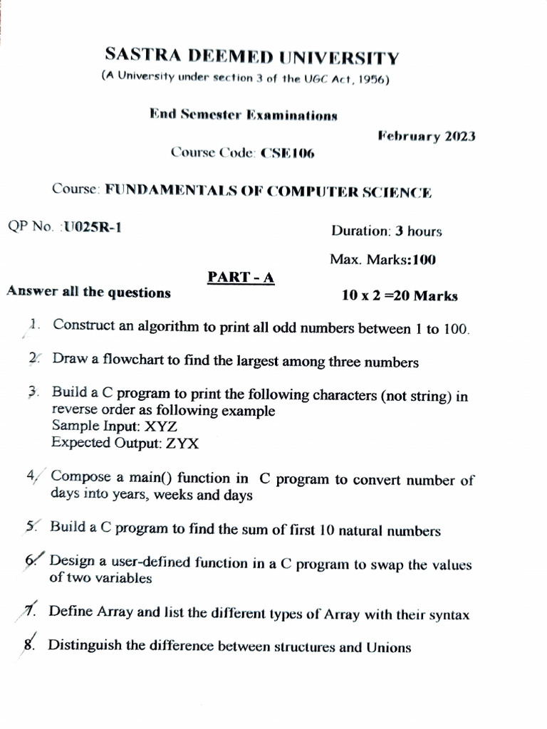 CSE Endsem | Download Free PDF | Computer Program | Programming