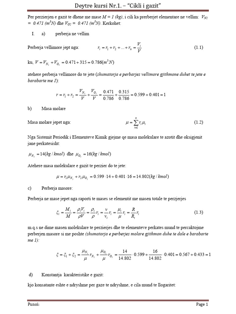 Fizike Teknike Termoteknika Detyre Kursi | PDF