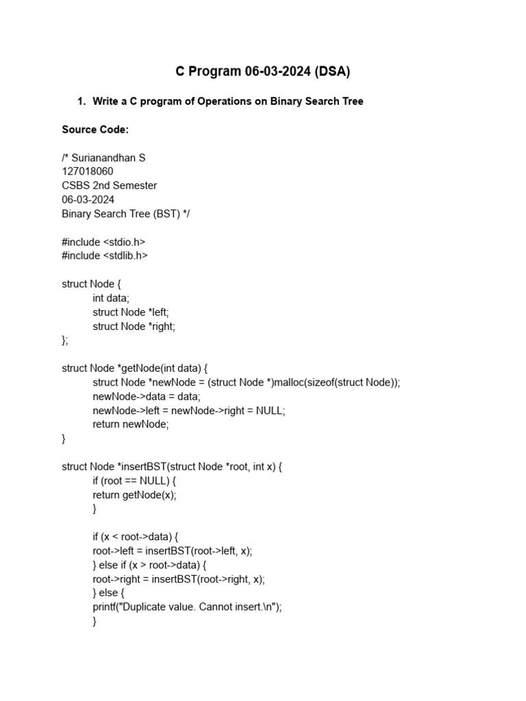 DSA Lab CIA 2 | PDF | Algorithms And Data Structures | Computing