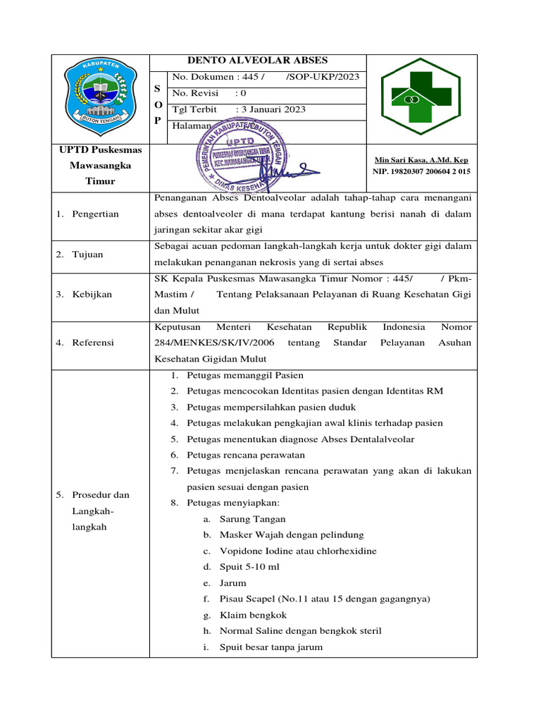 SOP Abses Dento Alveolar | PDF
