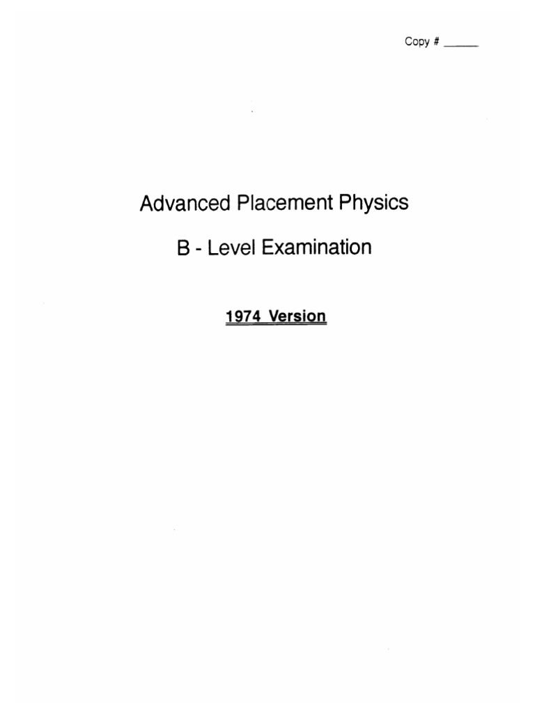 AP Physics B 1974 With Answers | PDF