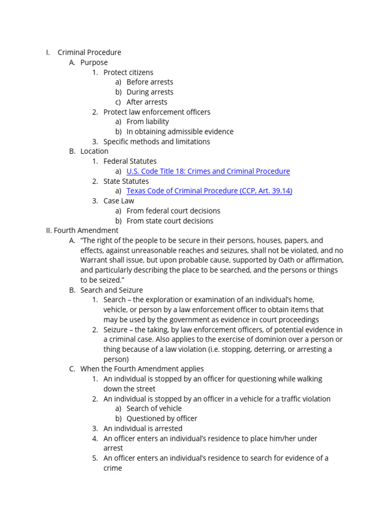 Search and Seizure Notes1 | PDF | Search And Seizure | Fourth Amendment ...