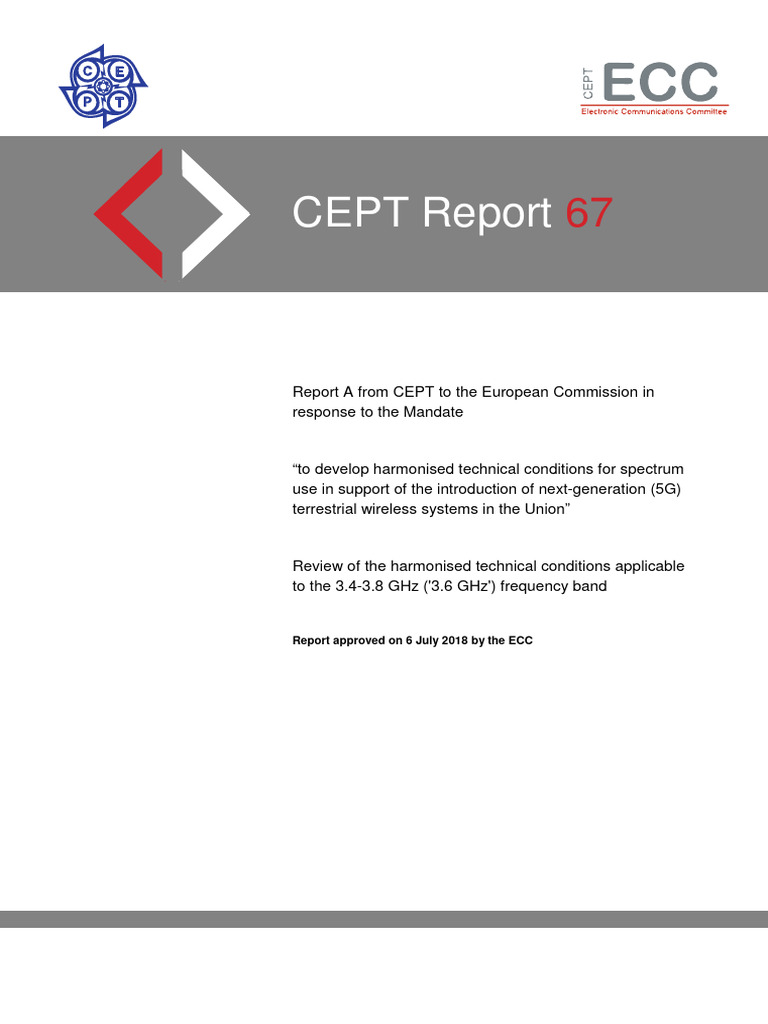 CEPT Report: Report Approved On 6 July 2018 by The ECC | Download Free ...