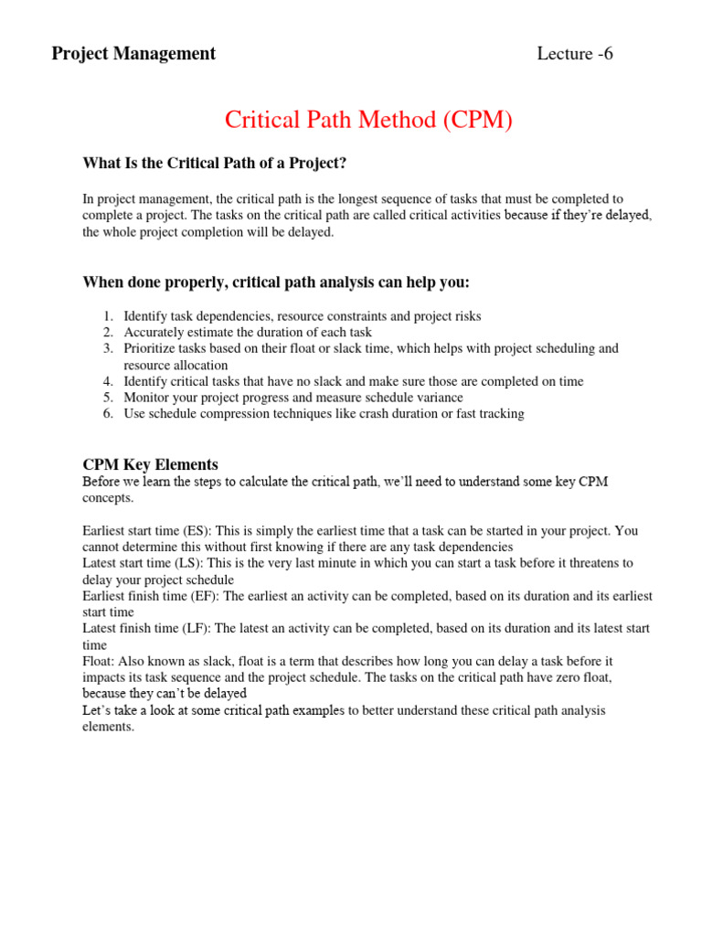 Lecture 6 | Download Free PDF | Applied Mathematics | Project Management