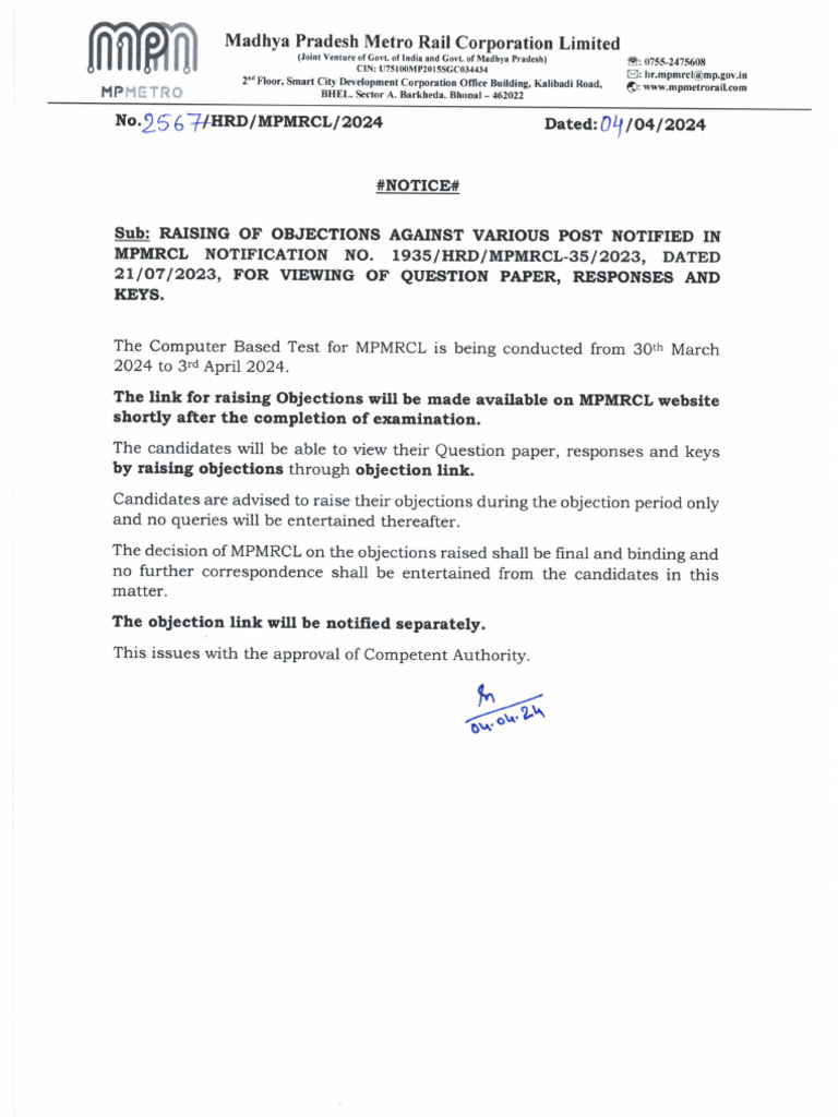 Notice - Raising - of - Objections (2) GHG | PDF