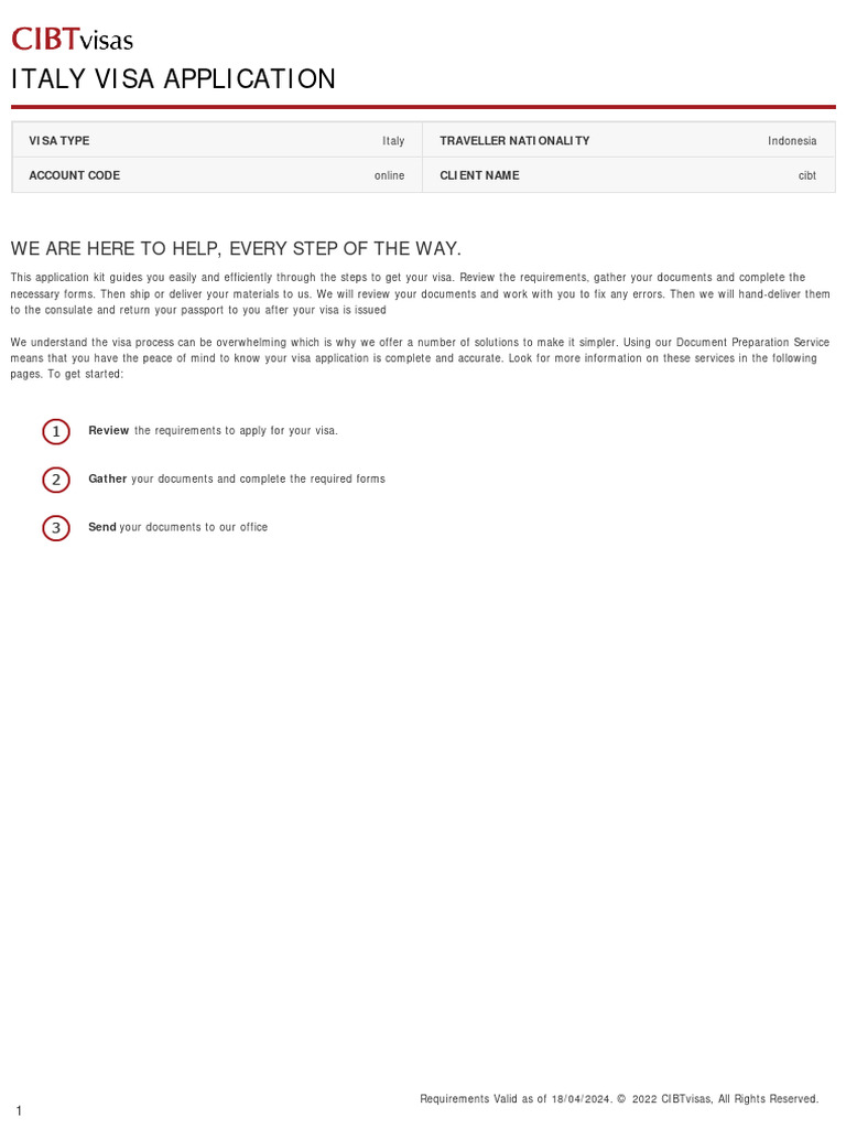 Italy Visa Application Kit | PDF | Travel Visa | Passport