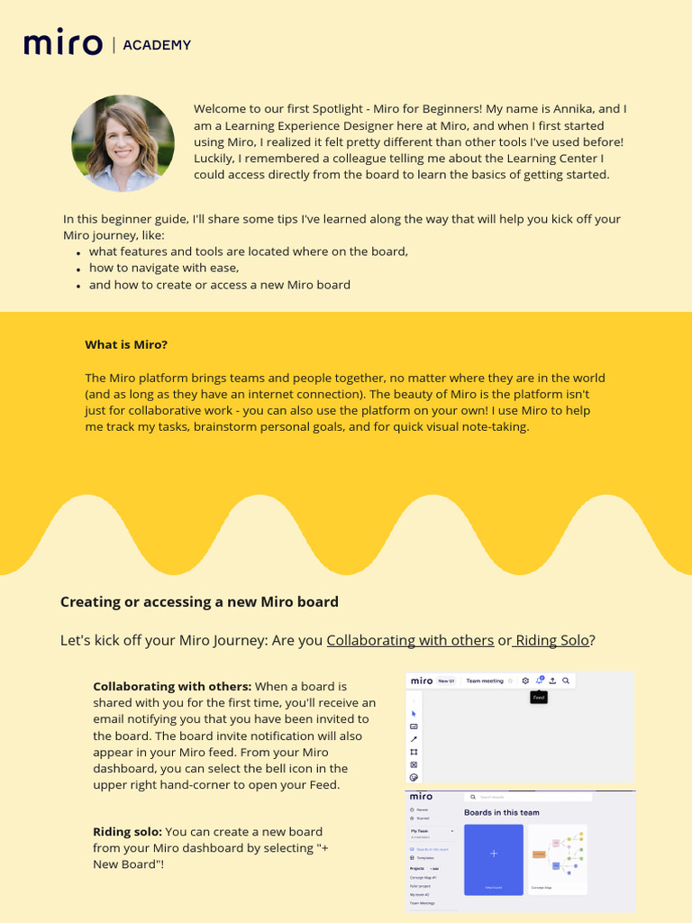 Miro Spotlight - Beginner Guide | PDF | Menu (Computing) | Graphical User Interfaces