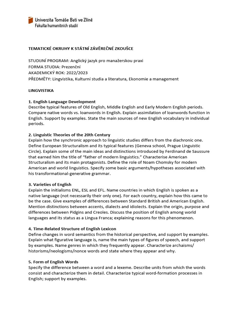 Anglicky Jazyk Pro MP - 22 - 23 - Nova - Akreditace | PDF | Clause | English Language