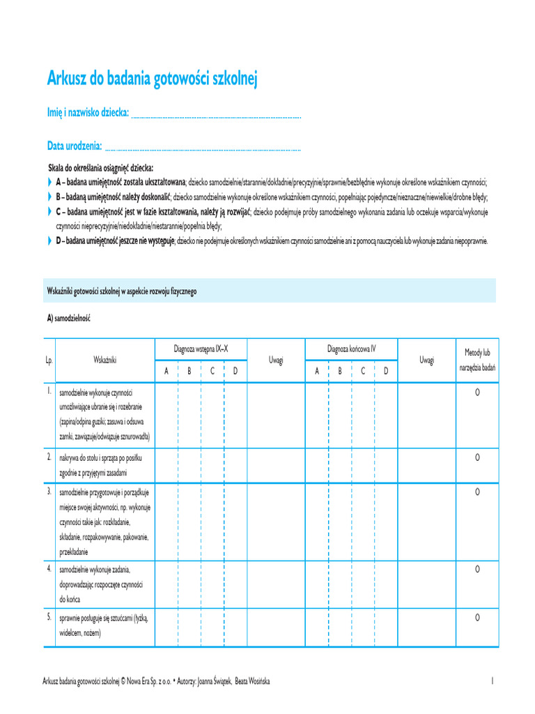 gotowosc-szkolna-arkusz-obserwacji-indywidualny- | PDF
