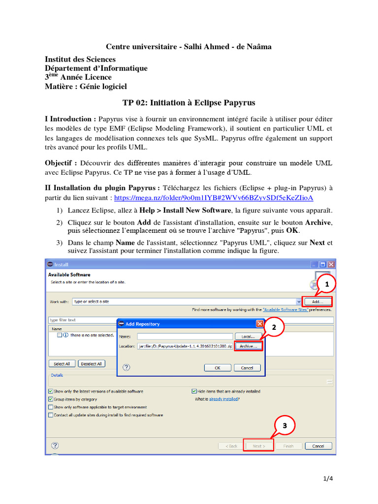 TP 03 Initiation À Modéliser Avec Eclipse Papyrus | PDF | Eclipse (Logiciel) | Langage de ...