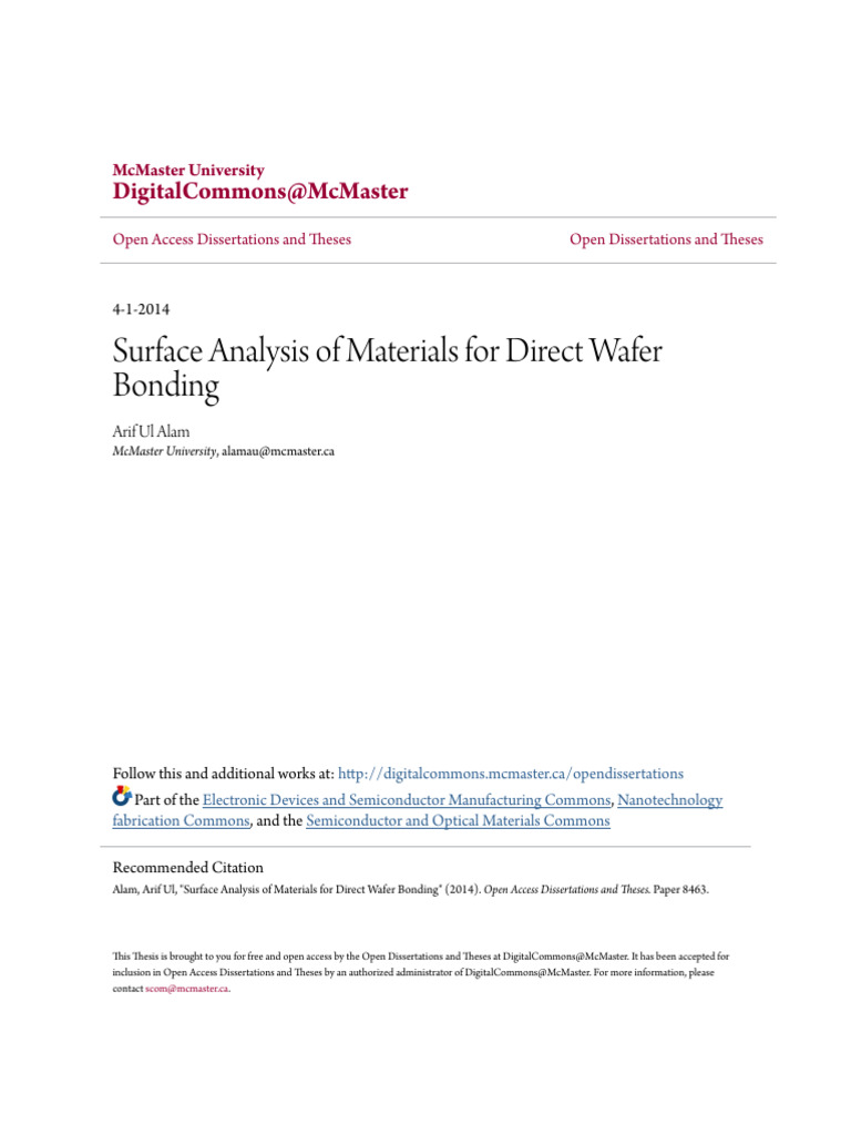 Surface Analysis of Materials for Direct | PDF | X Ray Photoelectron ...