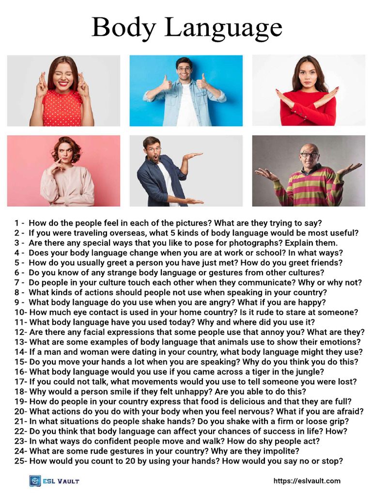 25 Body Language Conversation Questions | PDF