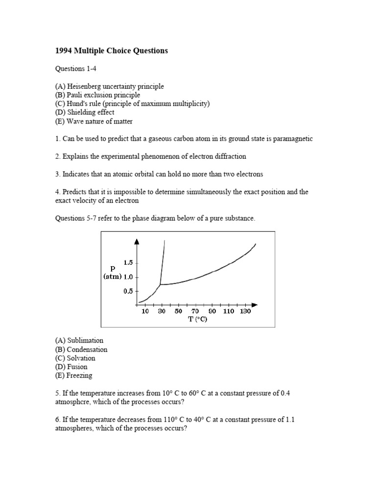 1994 AP Chemistry Exam Questions | PDF | Acid | Mercury (Element)