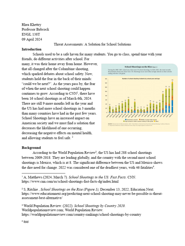 English Issue Brief - Final | PDF | School Shooting | Psychology