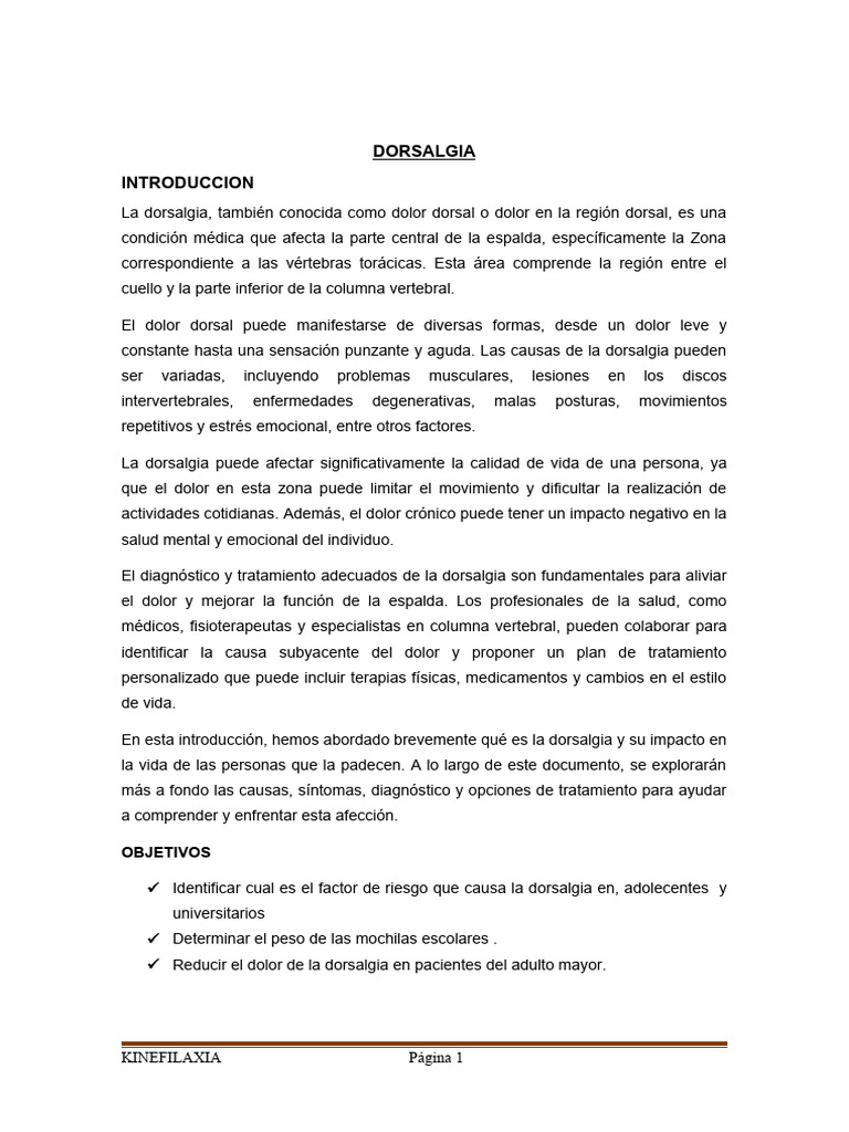 DORSALGIA | PDF | Dolor | Terapia física