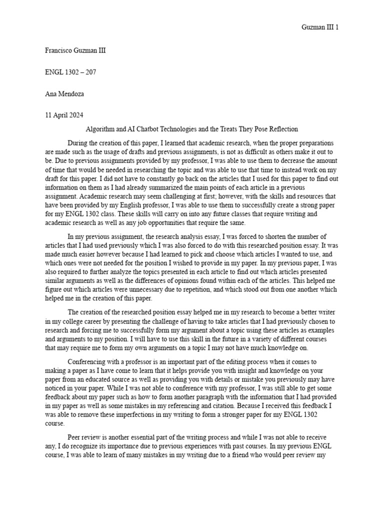 Reflection Paper 3 | PDF | Cognitive Science | Human Communication