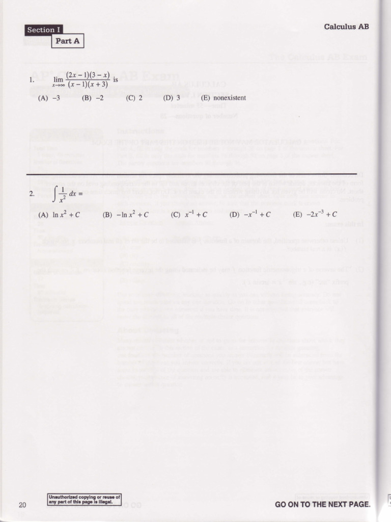 2008 AP Calculus AB Exam Answers | PDF | Mathematical Analysis | Calculus