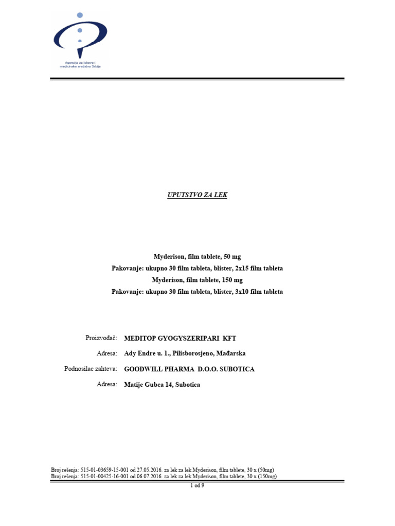 Uputstvo Za Lek | PDF