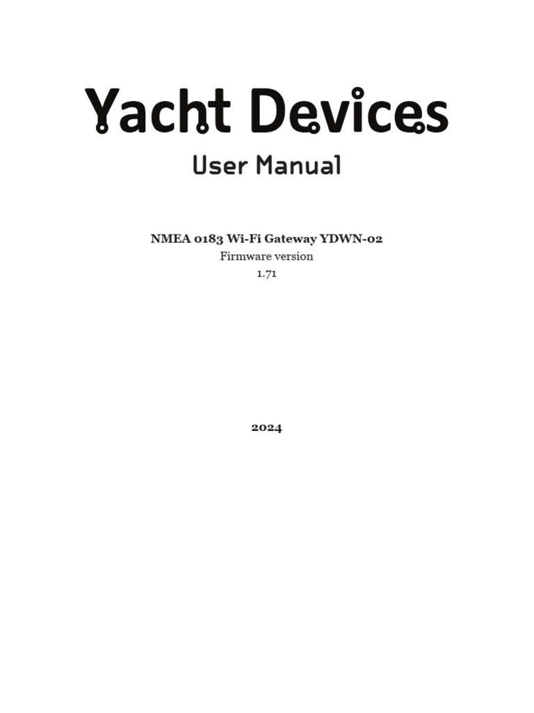 Yacht Devices NMEA 0183 Wi-Fi Router User Manual | PDF | Ip Address | Port (Computer Networking)
