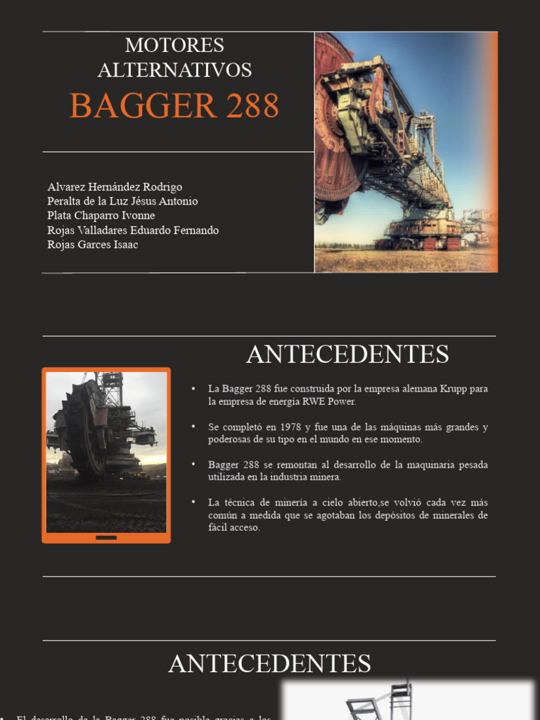 Características y motores de Bagger 288 | PDF | Acero | Motores