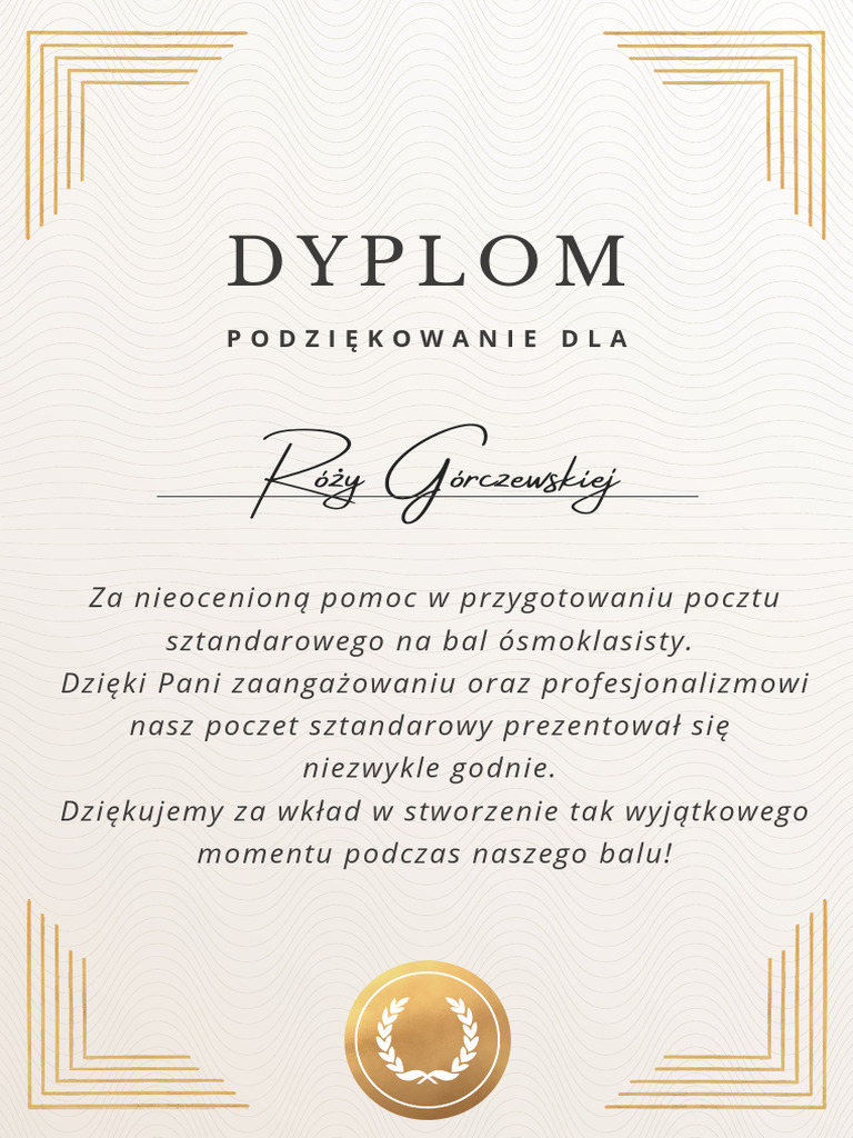 Dyplom Róża Górczewska | PDF