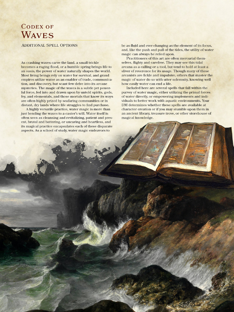 (Homebrew) (WH) - Codex - of - Waves - Additional - Water - Spells ...