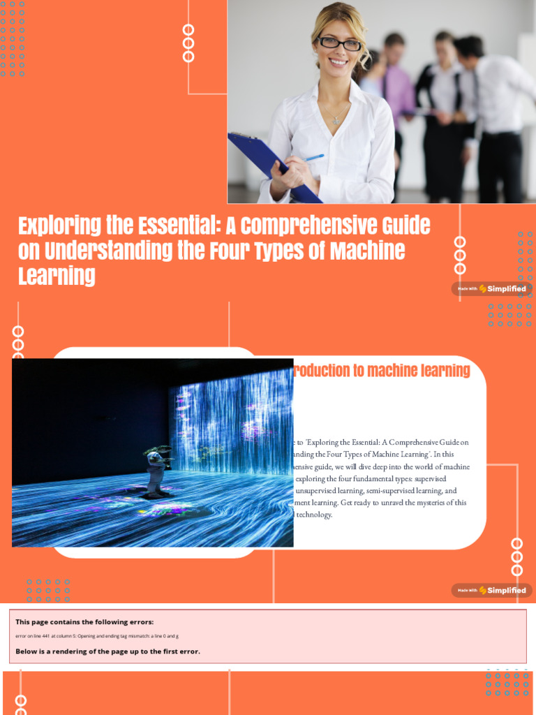 The Four Types of Machine Learning | PDF | Machine Learning | Behavior ...