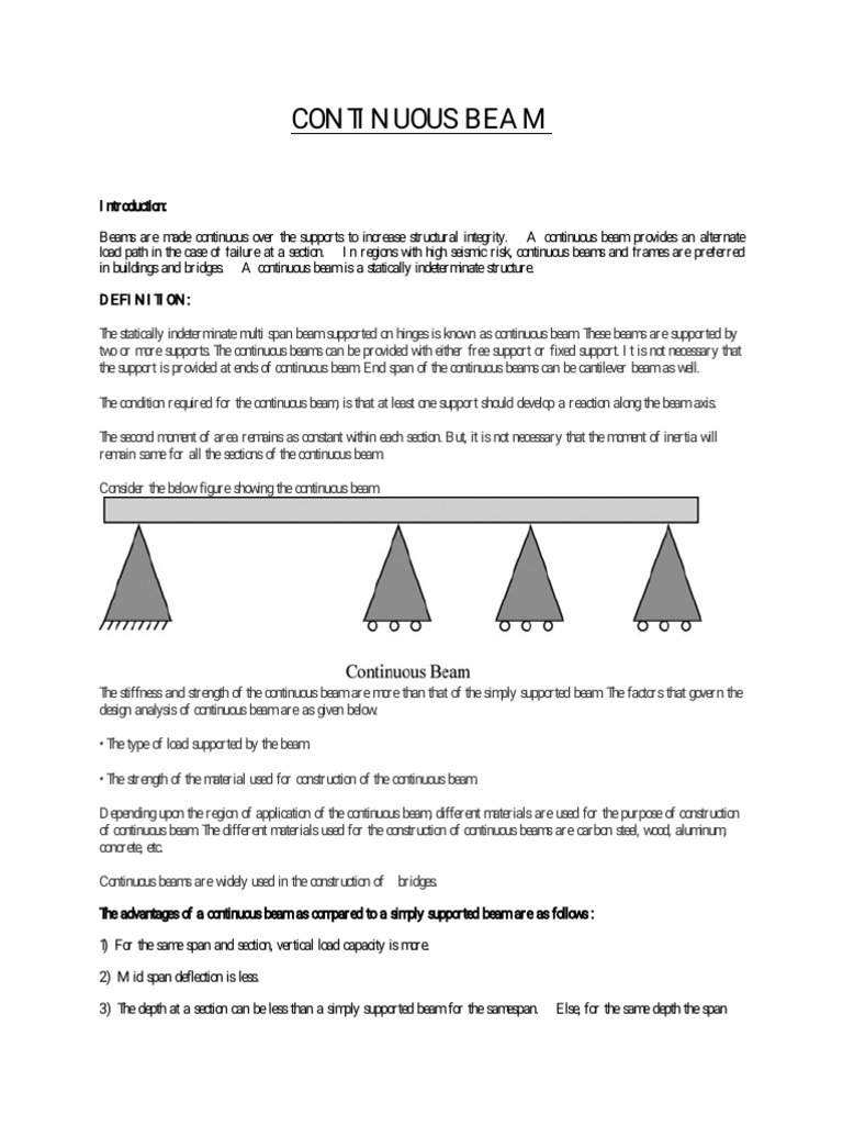 Continuous Beams: Benefits and Challenges | PDF