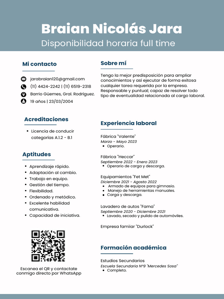 CV Braian Nicolás Jara-2 | PDF