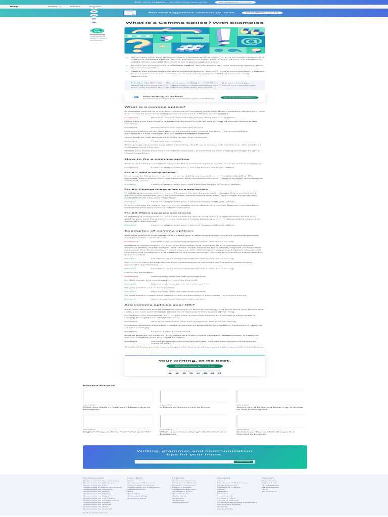 Correcting Comma Splices with Grammarly | PDF | Comma | Language Mechanics