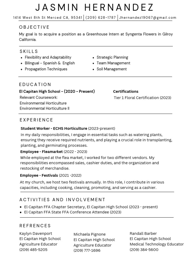 Jasmin Hernandez Resume 1 | PDF