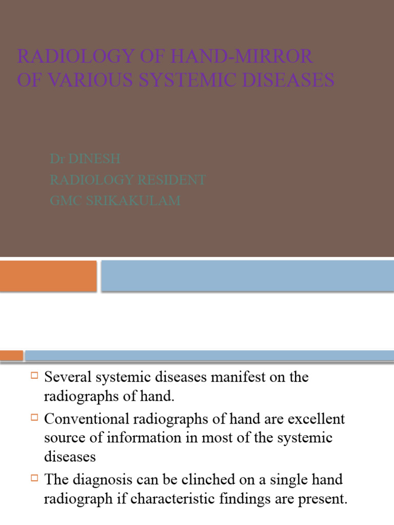 Hand Radiographs in Systemic Diseases | PDF | Hand | Bone