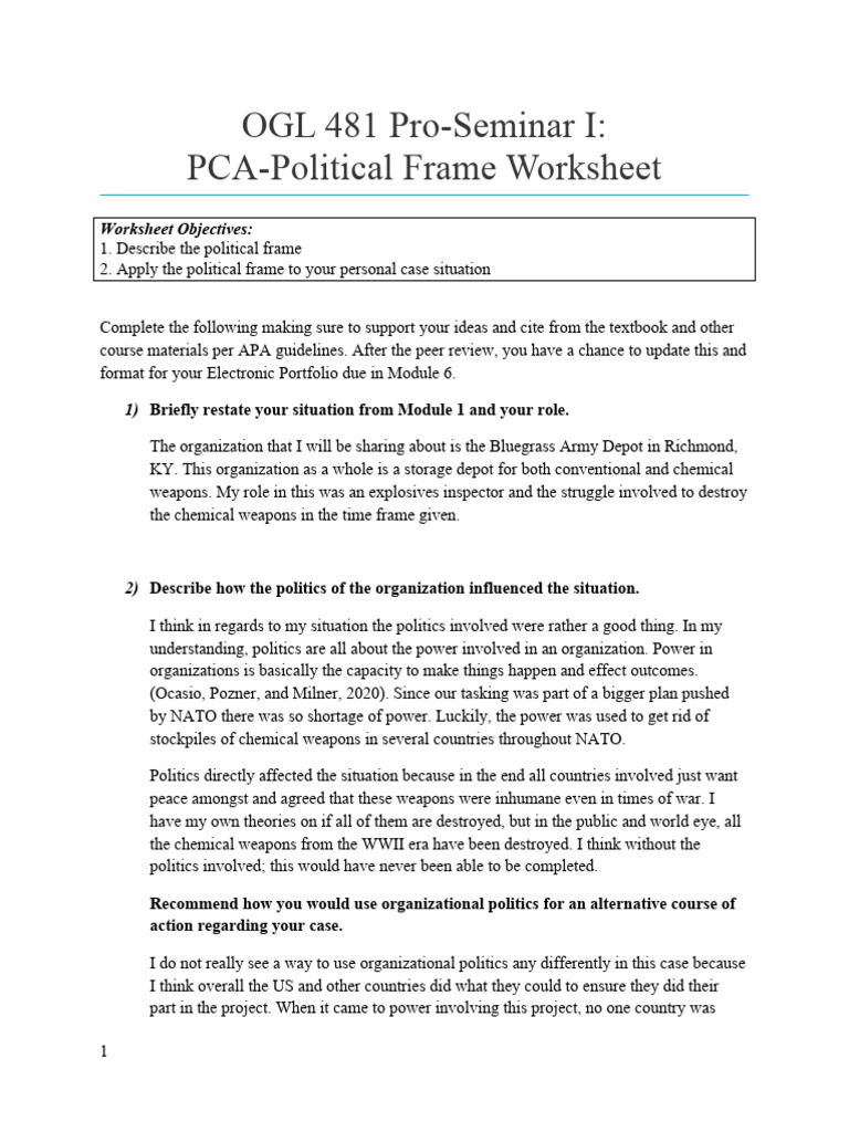 4 Political Frame Worksheet | PDF | Chemical Weapon | Cognition
