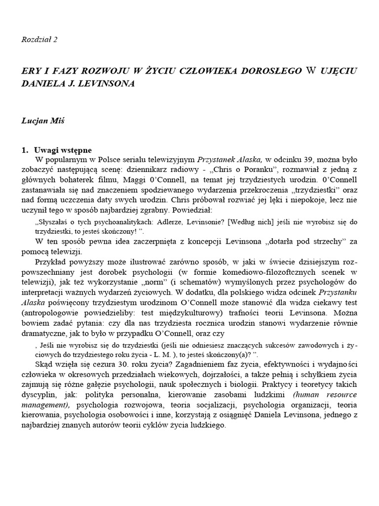 Mis Ery I Fazy Rozwoju W Zyciu Czlowieka Doroslego 2000 | PDF