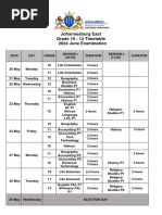 June Exam Time Table 2025 | PDF