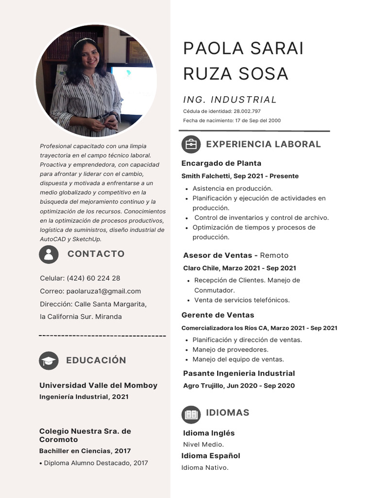Curriculum Paola Ruza1 | PDF | Business | Ingeniería