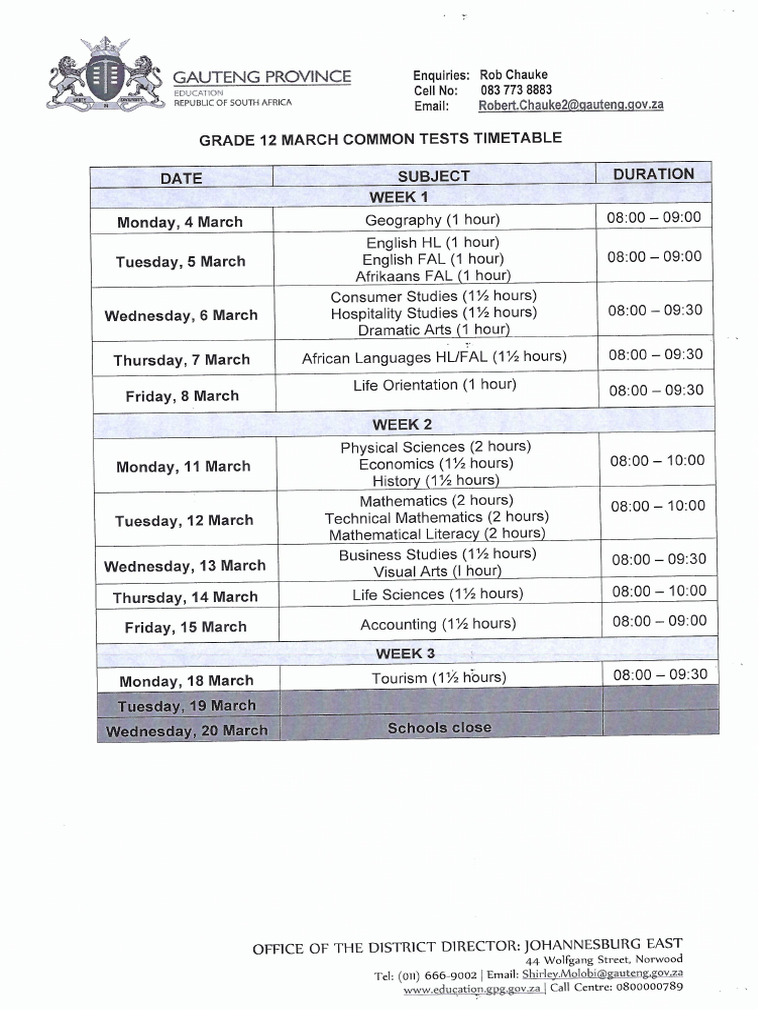 Term 1 Common Tests | PDF