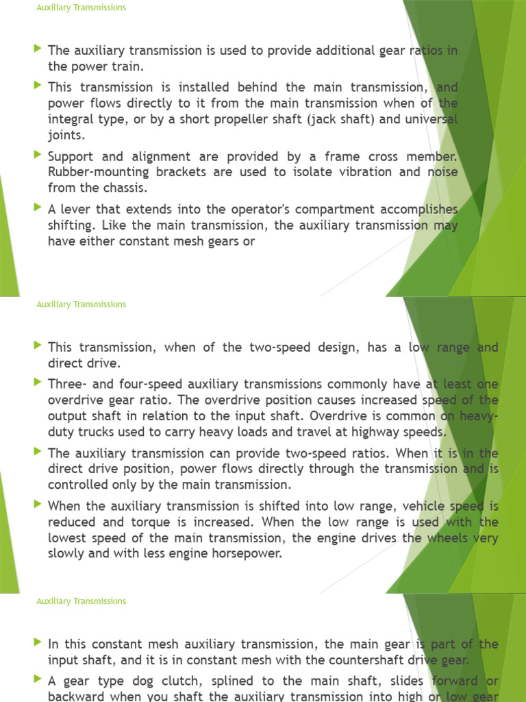 LECTURE 10 NOTES Auxiliary Transmissions | PDF | Four Wheel Drive ...
