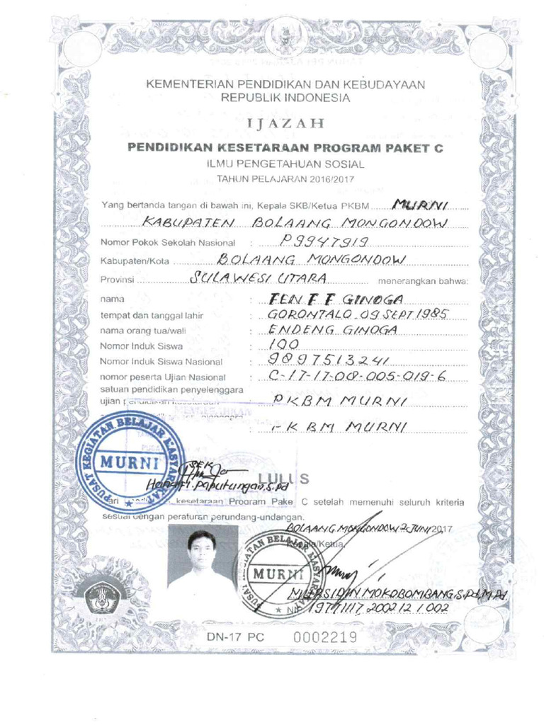 Ijazah & Transkip Nilai | PDF