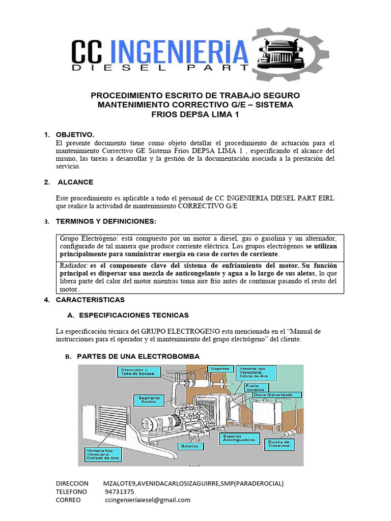 1.4.-Procedimiento Trabajo Mantto Correctivo Ge | PDF | Bomba | Motor ...